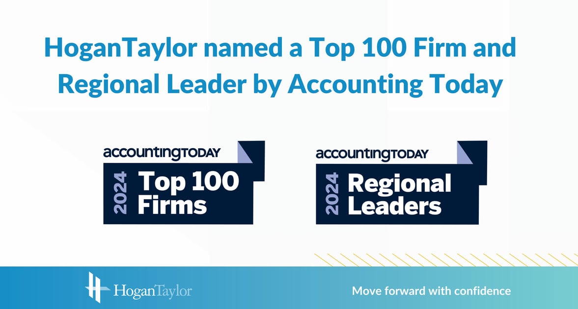 HoganTaylor Recognized as Top 100 Firm by Accounting Today